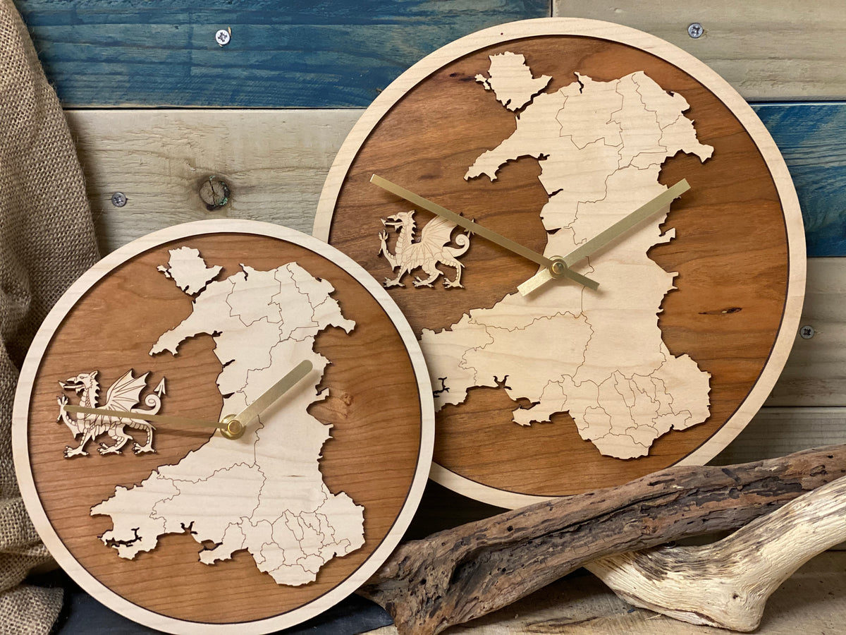 Map of Wales Clock – Dawns Welsh Gifts